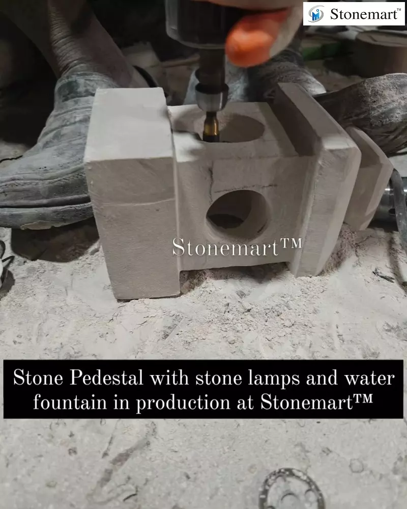 Manufacturing Stone Pedestal With Stone Lanterns And Water Fountain ...