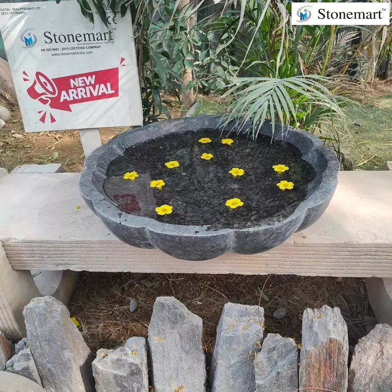 Hand Carved 24 Inch Granite Floral Uruli For Center Table ...