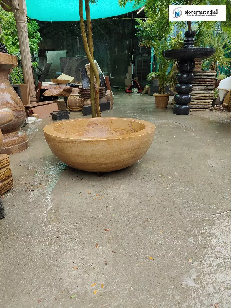26 Inch Diameter Stone Urli Bowl - stonemartindia.com